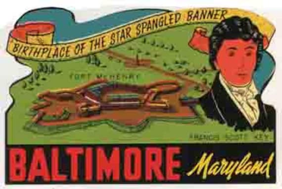 Vintage 1950's Style Maryland Baltimore MD Retro Travel - Etsy