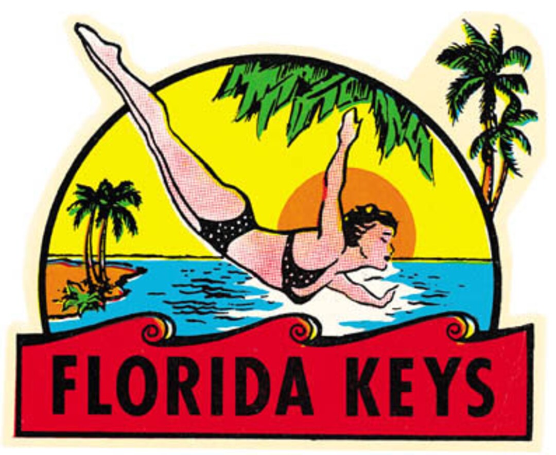 Vintage 1950's Style Florida Keys Key West Largo Marathon Islamorada ...
