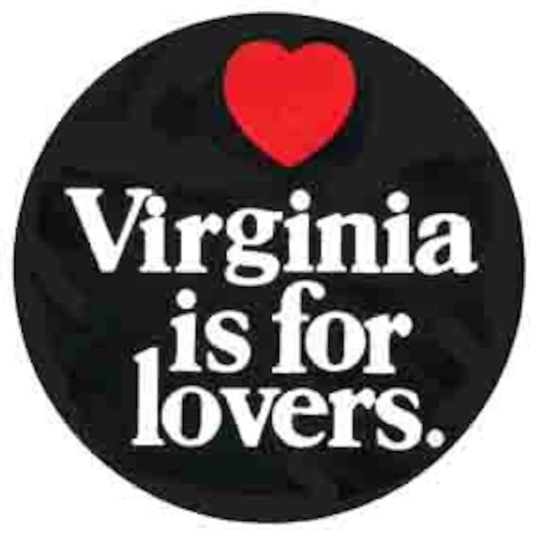 Vintage 1960's Style Virginia is for Lovers Retro Travel Decal Sticker ...