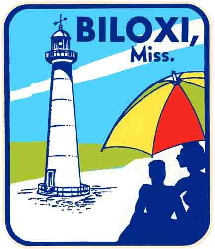 Vintage 1950's Style Biloxi MS Mississippi Casino Beach Lighthouse ...