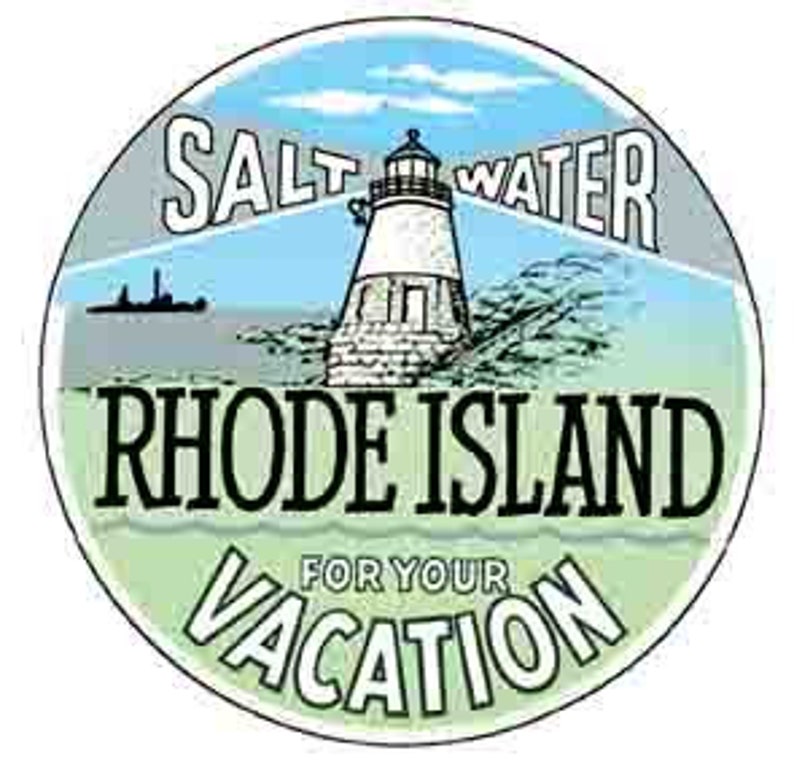 Vintage 1950's Style Rhode Island RI Vacation Lighthouse Retro Travel ...