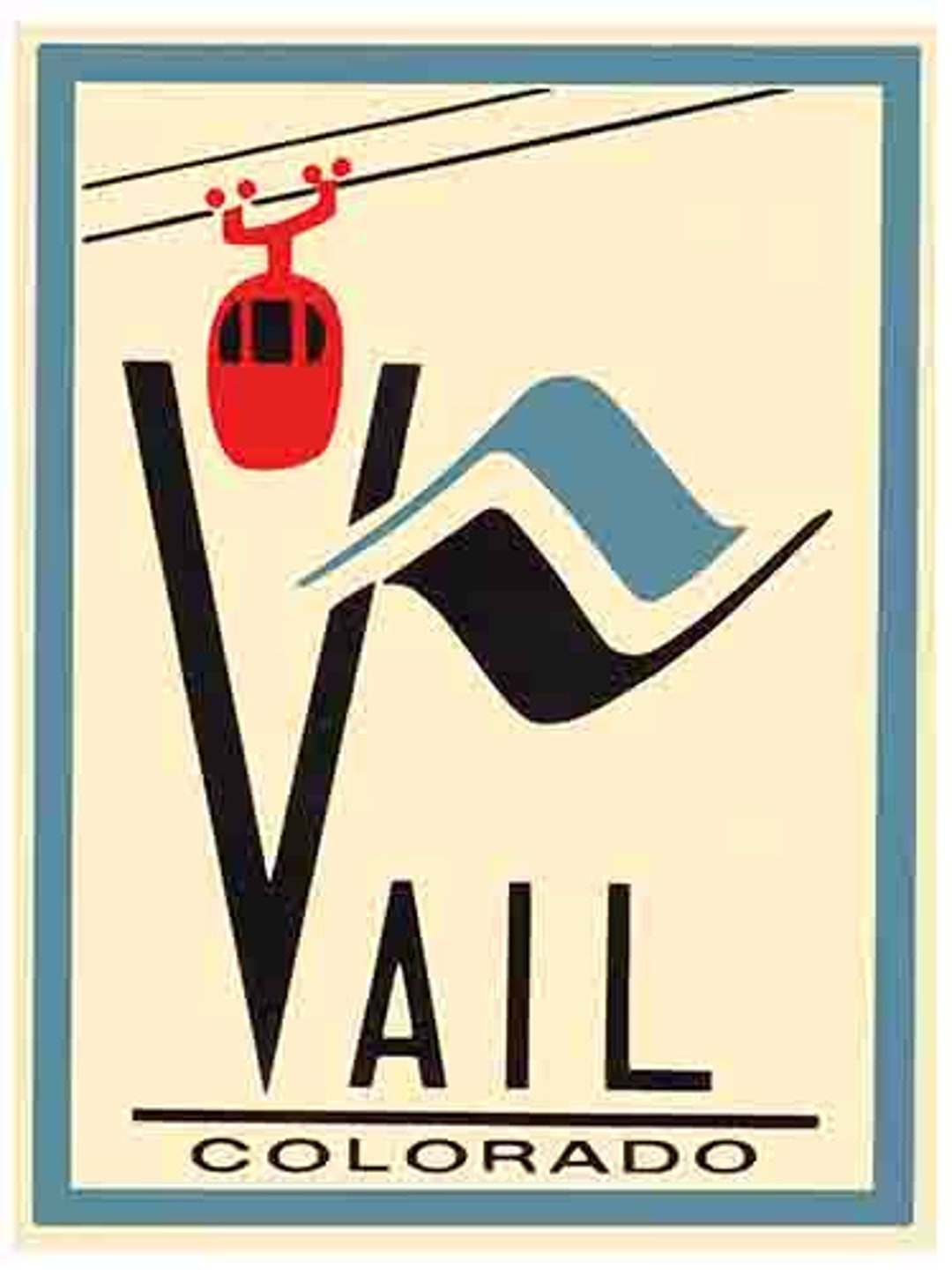 Vintage 1960's Style Vail Colorado CO Snow Skiing Retro Travel Decal ...