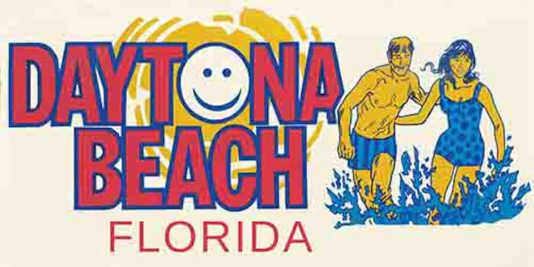 Vintage 1970's Style Daytona Beach Florida FL Retro Travel Decal ...