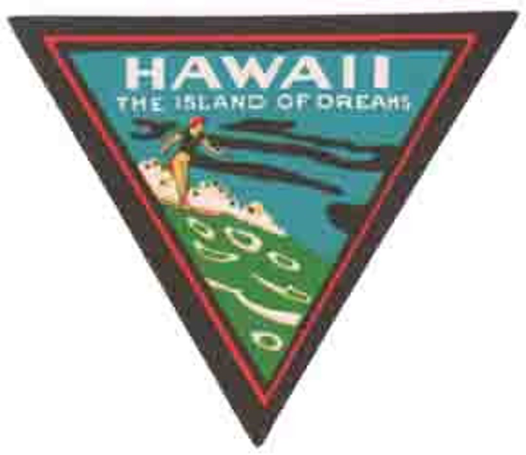Vintage 1950's Style Hawaiian Islands Hawaii Surfer Retro Travel Decal ...