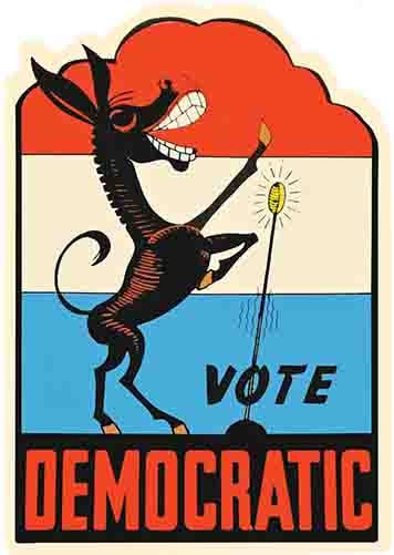 Vintage 1960's Style Vote Democratic JFK Retro Travel | Etsy