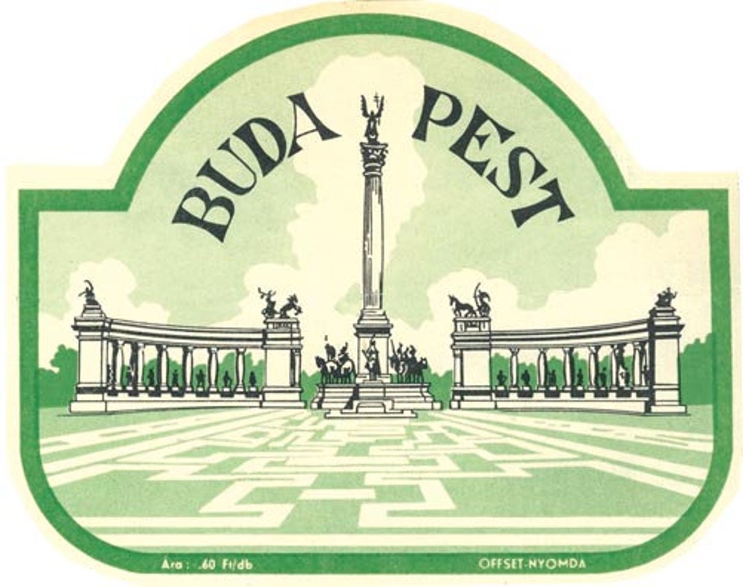 Vintage 1950's Style Budapest Hungary Retro Travel Decal Sticker Map - Etsy