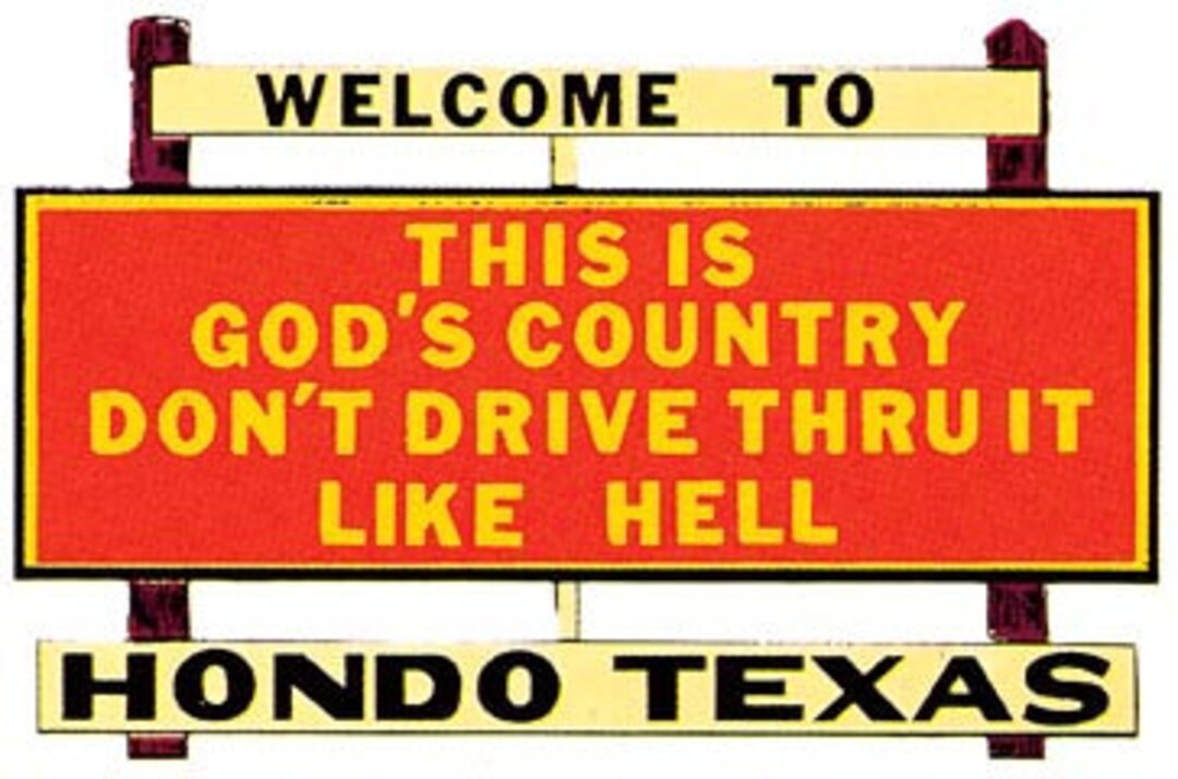 Vintage 1950's Style Hondo TX Texas Retro Travel Decal Sticker State ...