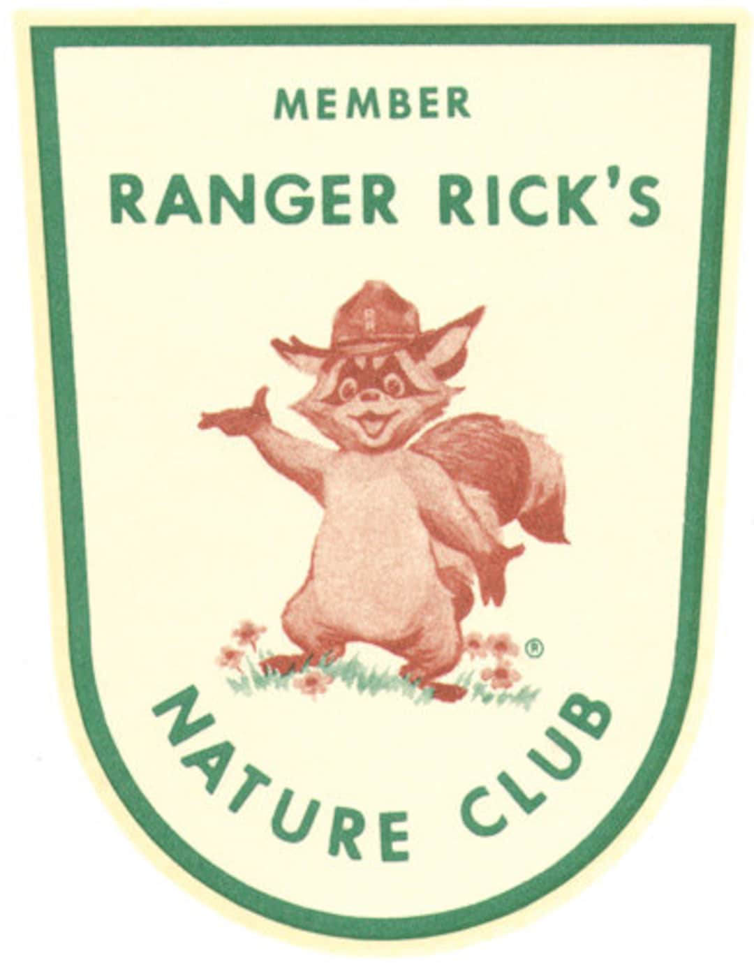 Vintage 1970's Style Ranger Rick Nature Club Green Retro Travel Decal ...