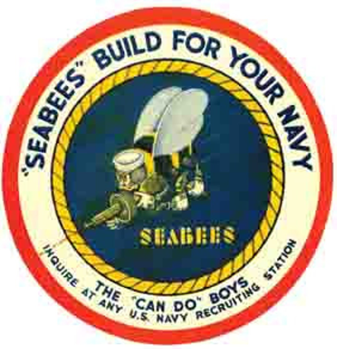 Vintage Style US Navy Seabees Travel Decal Bumper Sticker - Etsy