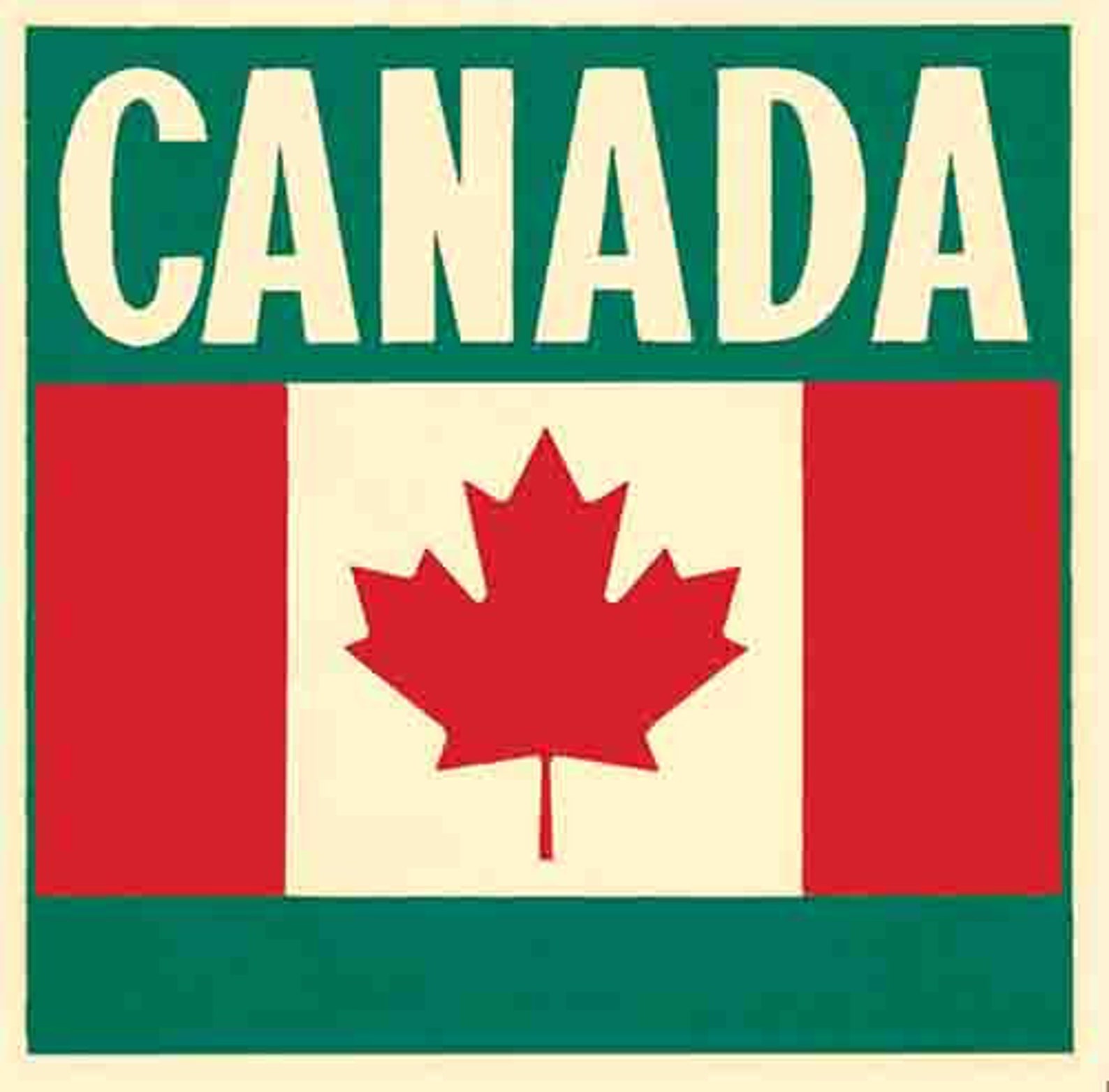 Vintage 1950's Style Canada Flag National Park Maple Leaf Retro Travel ...