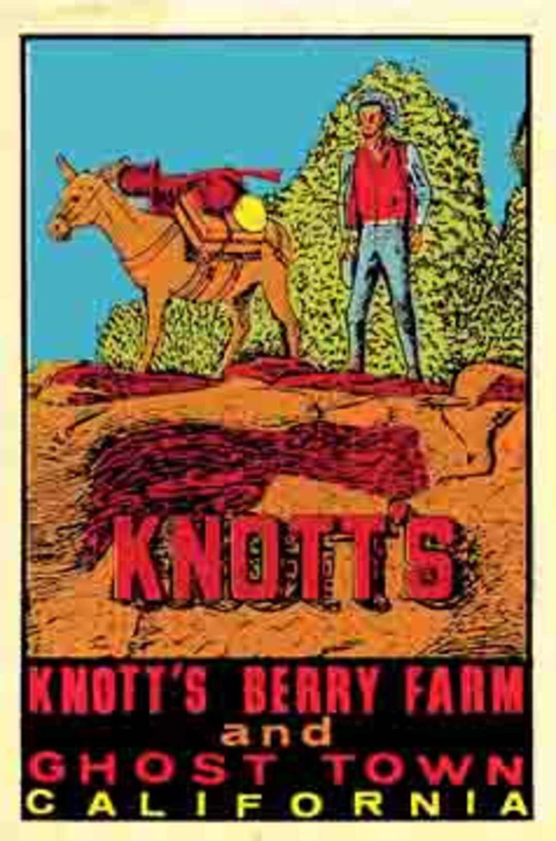 Vintage 1950's Style Knott's Berry Farm California Buena Park Amusement ...