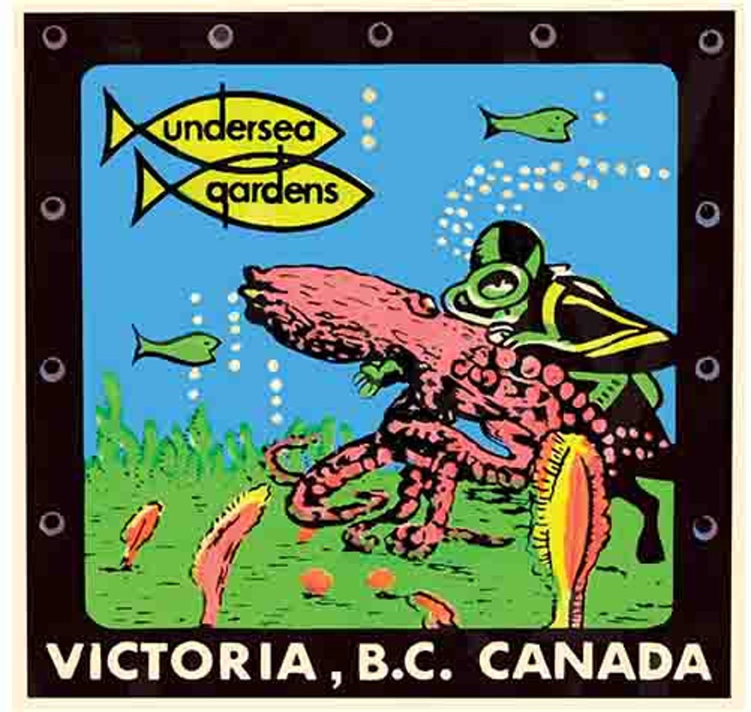 Vintage 1950's Style Undersea Gardens Victoria Canada Retro Travel ...