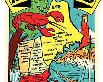 Vintage 1950's Style Vermont VT CT Connecticut | Etsy