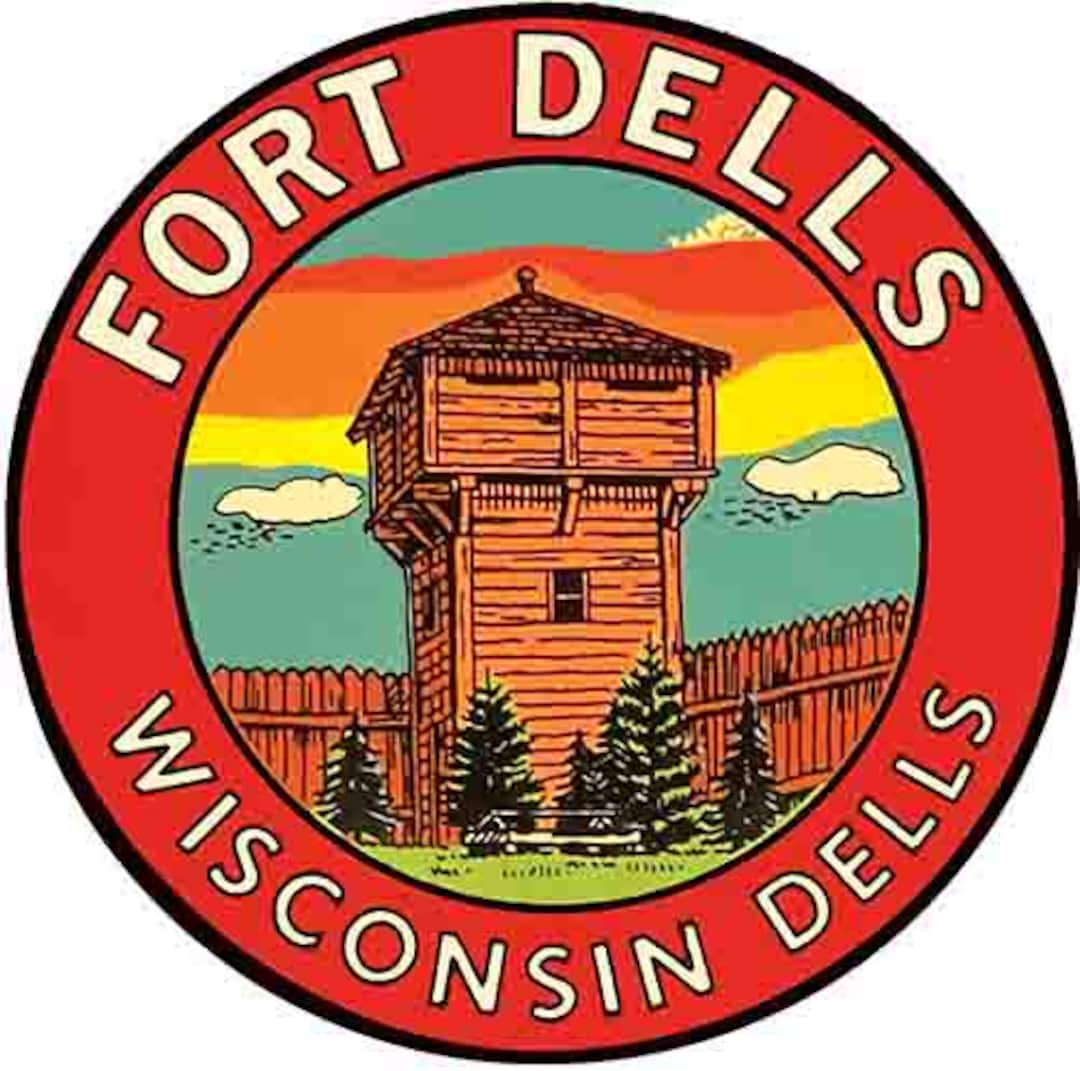 Vintage 1950's Style Fort Dells Wisconsin WI Retro Travel Decal Sticker ...