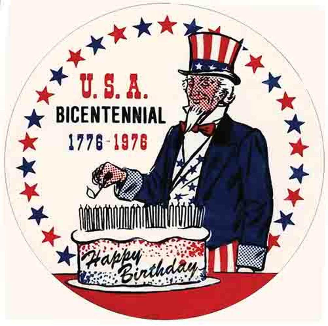 Vintage 1970's Style Bicentennial USA 1976 America Patriotic Uncle Sam ...