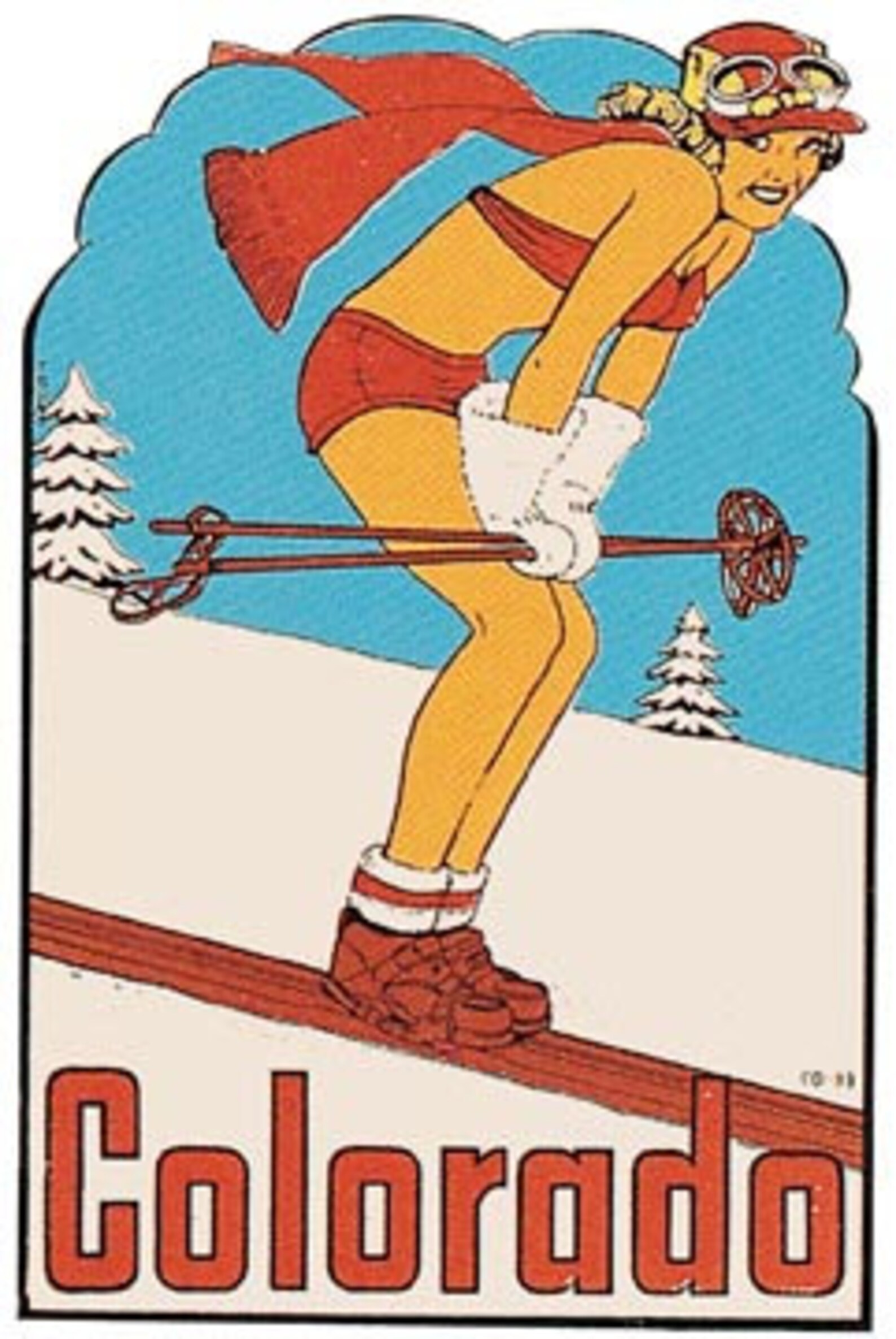 Vintage 1950's Style Colorado CO Snow Skiing Pin-up Girl - Etsy