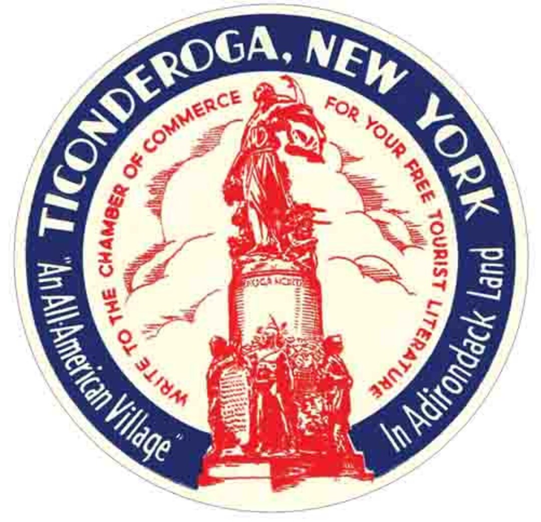 Vintage 1950's Style Ticonderoga NY New York Adirondacks Retro Travel ...