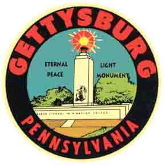 Vintage 1950's Style Gettysburg National Park Battlefield | Etsy