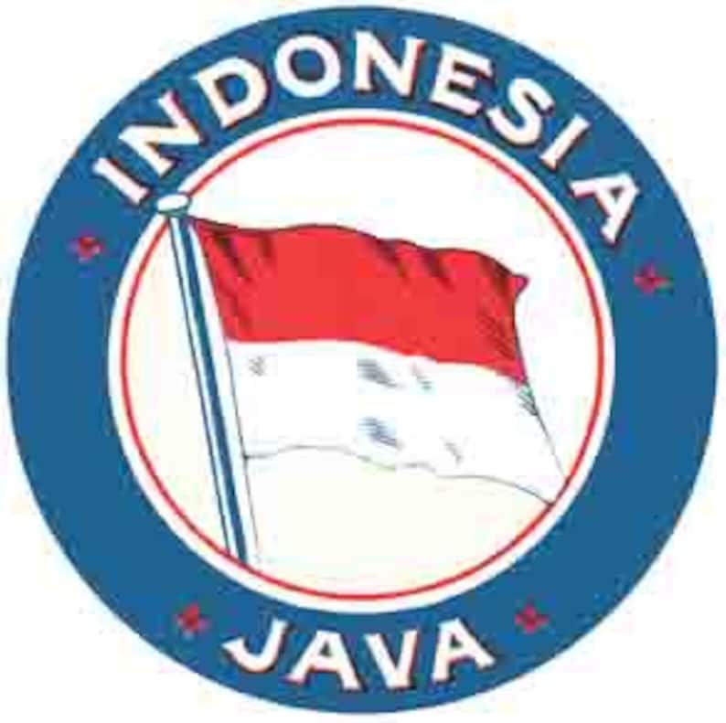 Vintage 1950's Style Java Indonesia Flag Retro Travel Decal Sticker ...