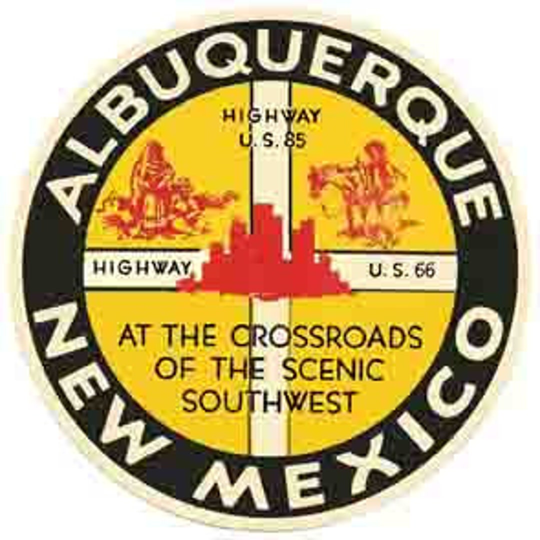 Vintage 1960's Style Albuquerque NM New Mexico Route 66 Retro Travel ...