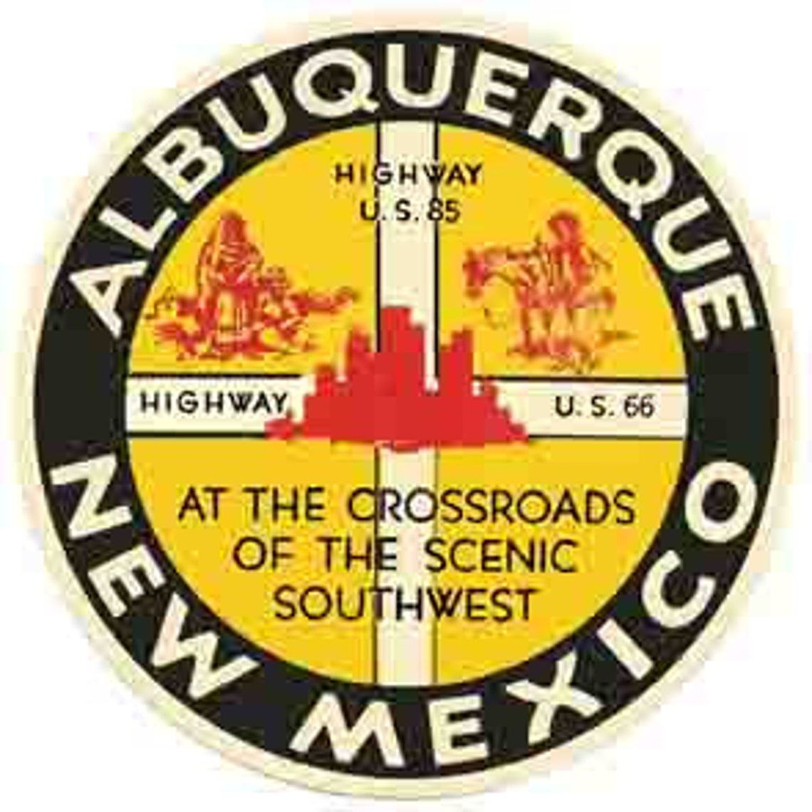 Vintage 1960's Style Albuquerque NM New Mexico Route 66 Retro Travel ...