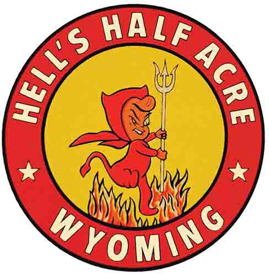 Vintage 1960's Style Hells Half Acre WY Wyoming Retro Travel Decal ...