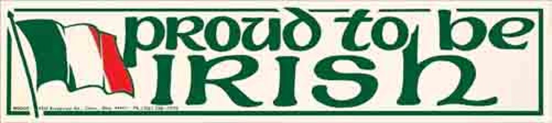 Vintage 1950's Style Proud to Be Irish Ireland Bumper Sticker Retro ...
