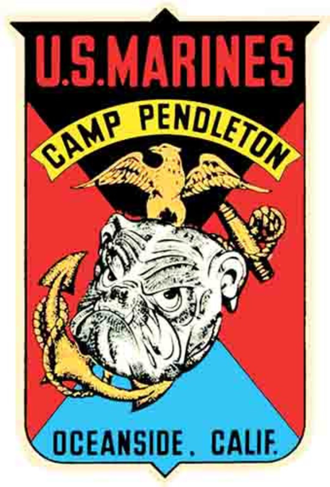 Vintage 1960's Style Cape Pendleton CA USMC US Marines Marine Corps ...