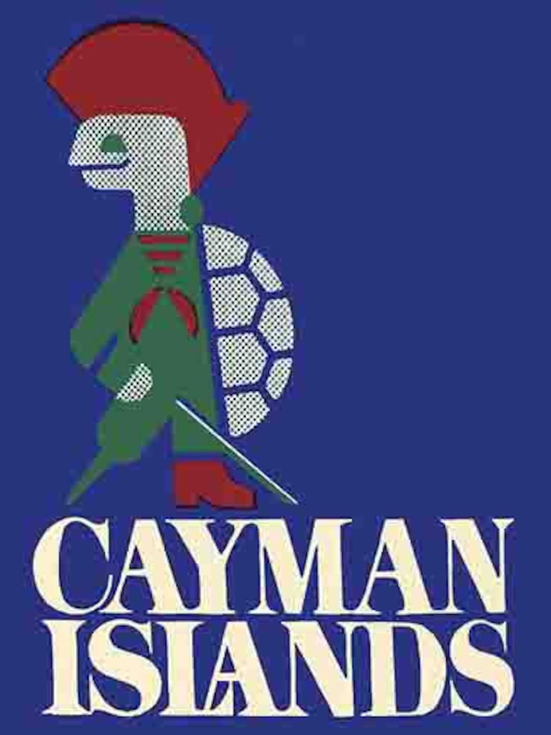 Vintage 1960's Style Cayman Islands Caribbean Retro Travel Decal ...