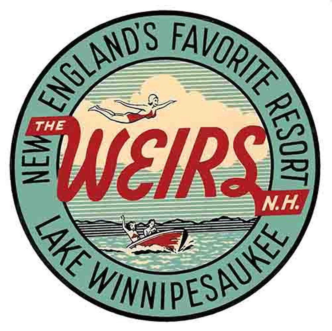 Vintage 1950's Style Weirs Beach NH New Hampshire Lake Winnipesaukee ...