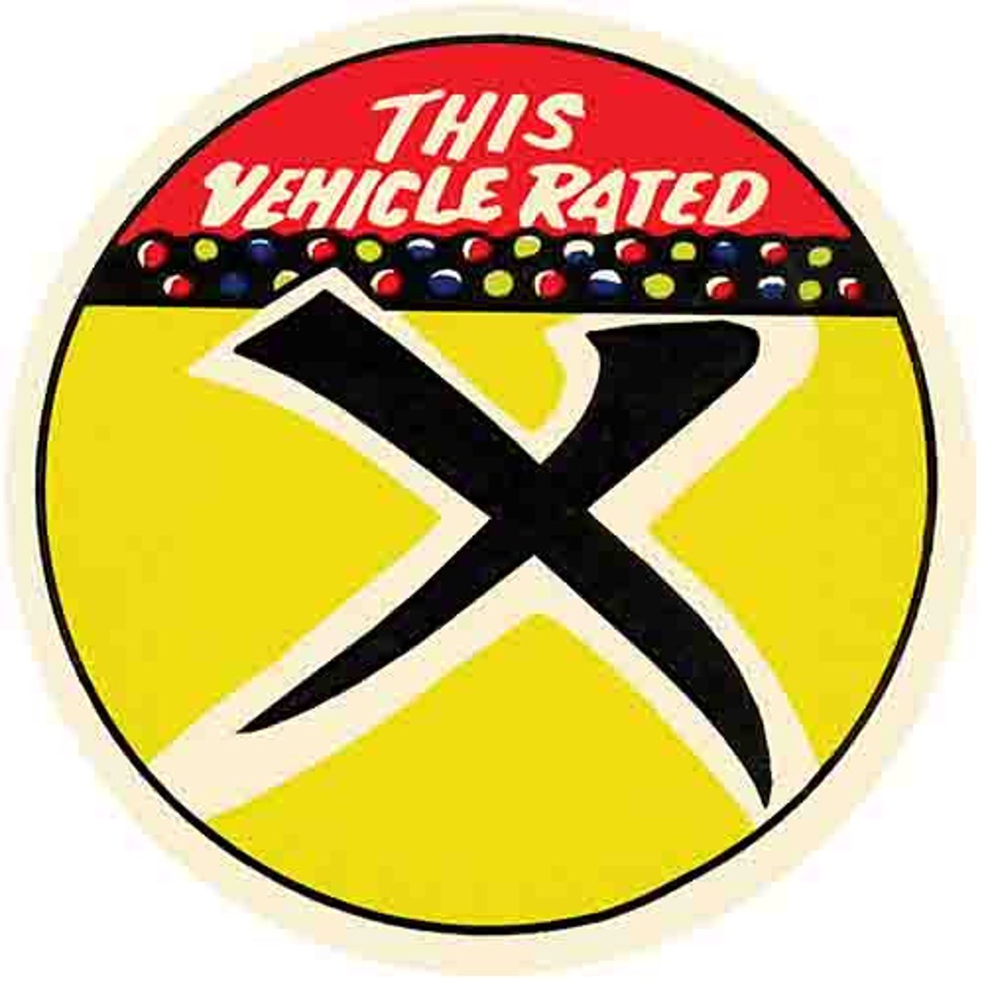 Vintage 1970's Style This Car is Rated X Funny Comic Retro Travel Decal ...