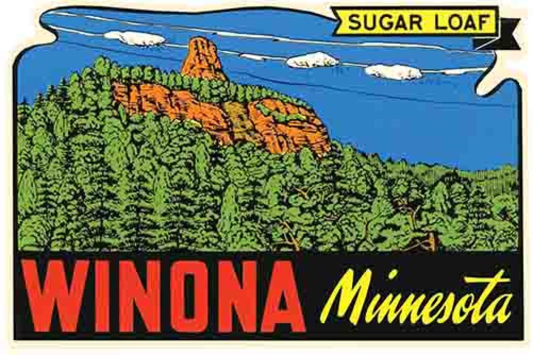 Vintage 1950's Style Winona MN Minnesota Retro Travel Decal Sticker ...
