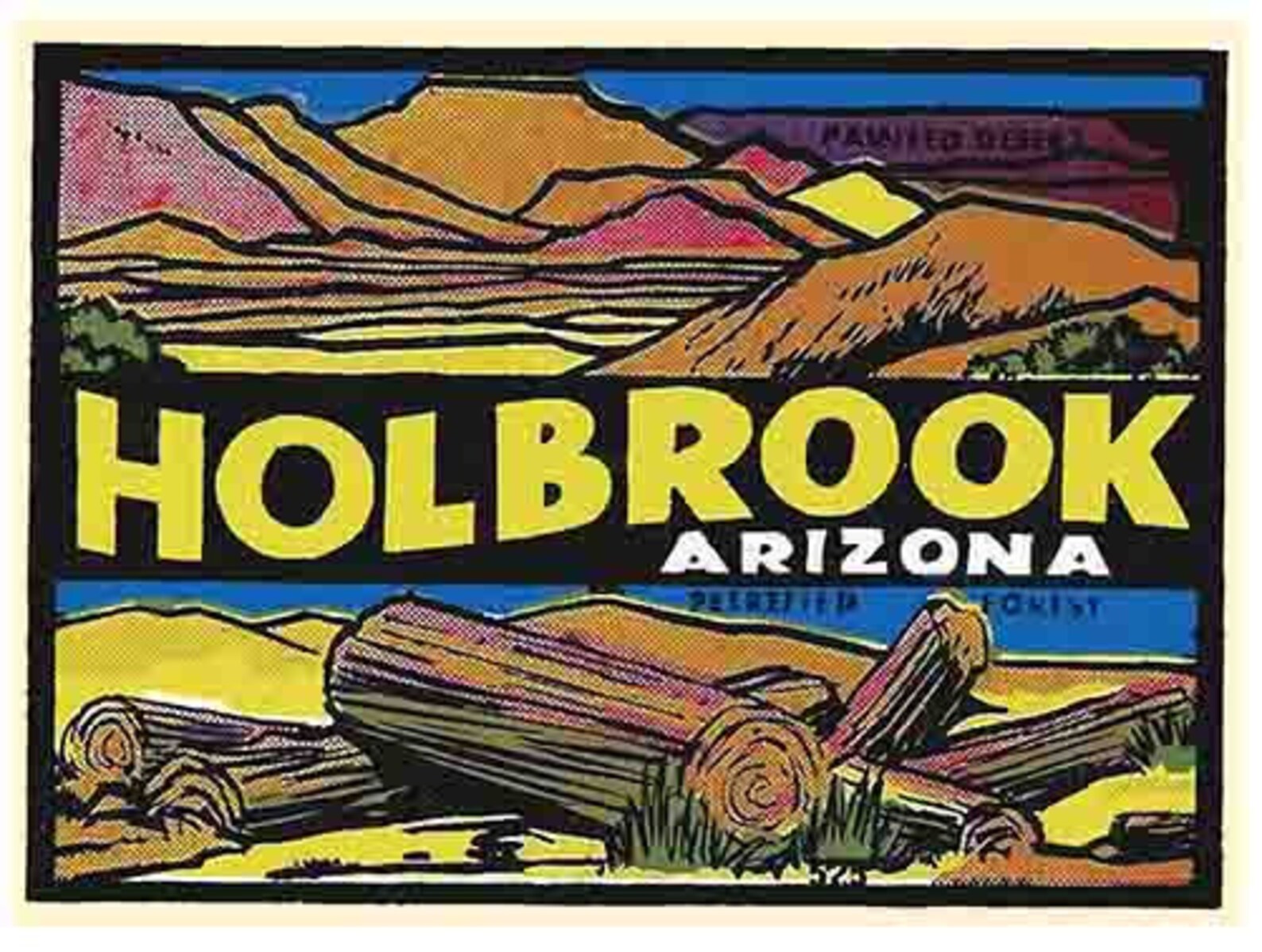 Vintage 1960's Style Holbrook Arizona AZ Retro Travel Decal Sticker ...