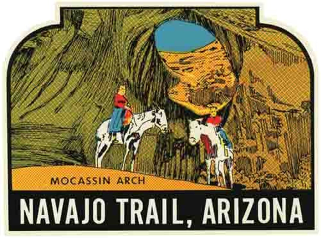 Vintage 1960's Style Arizona Navajo Trail National Park AZ Retro Travel ...