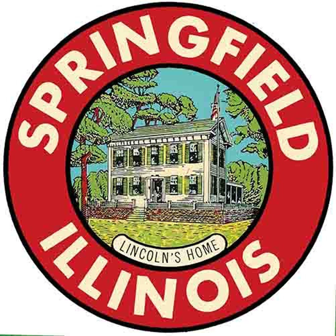 Vintage 1950's Style Springfield Illinois IL Retro Travel Decal Sticker ...