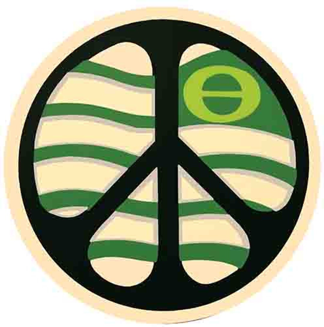 Vintage 1960's Style Peace Sign Ecology Flag Retro Travel Decal Sticker ...