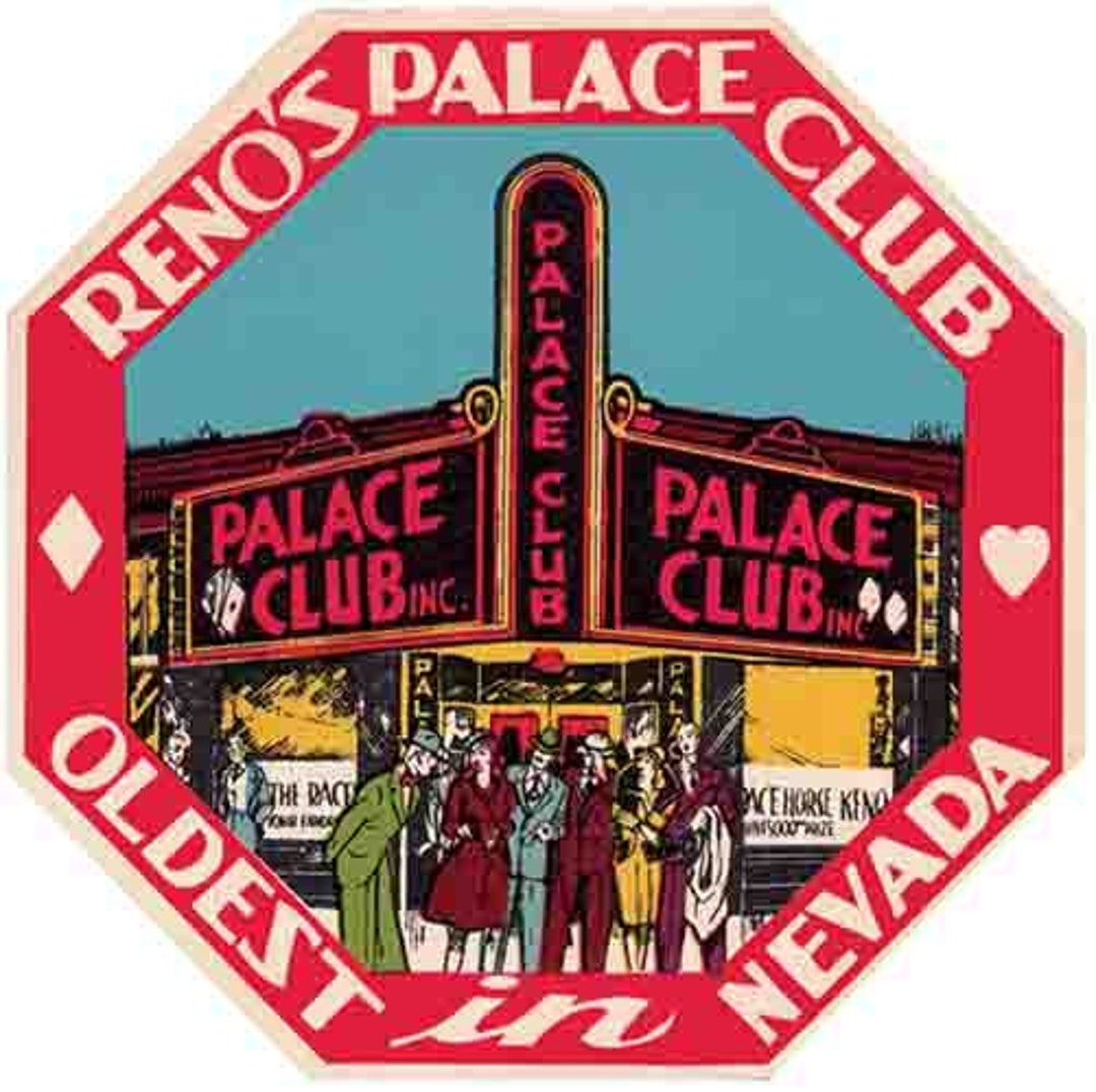 Vintage 1950's Style Reno Palace Club Nevada NV Gambling Casino Retro ...
