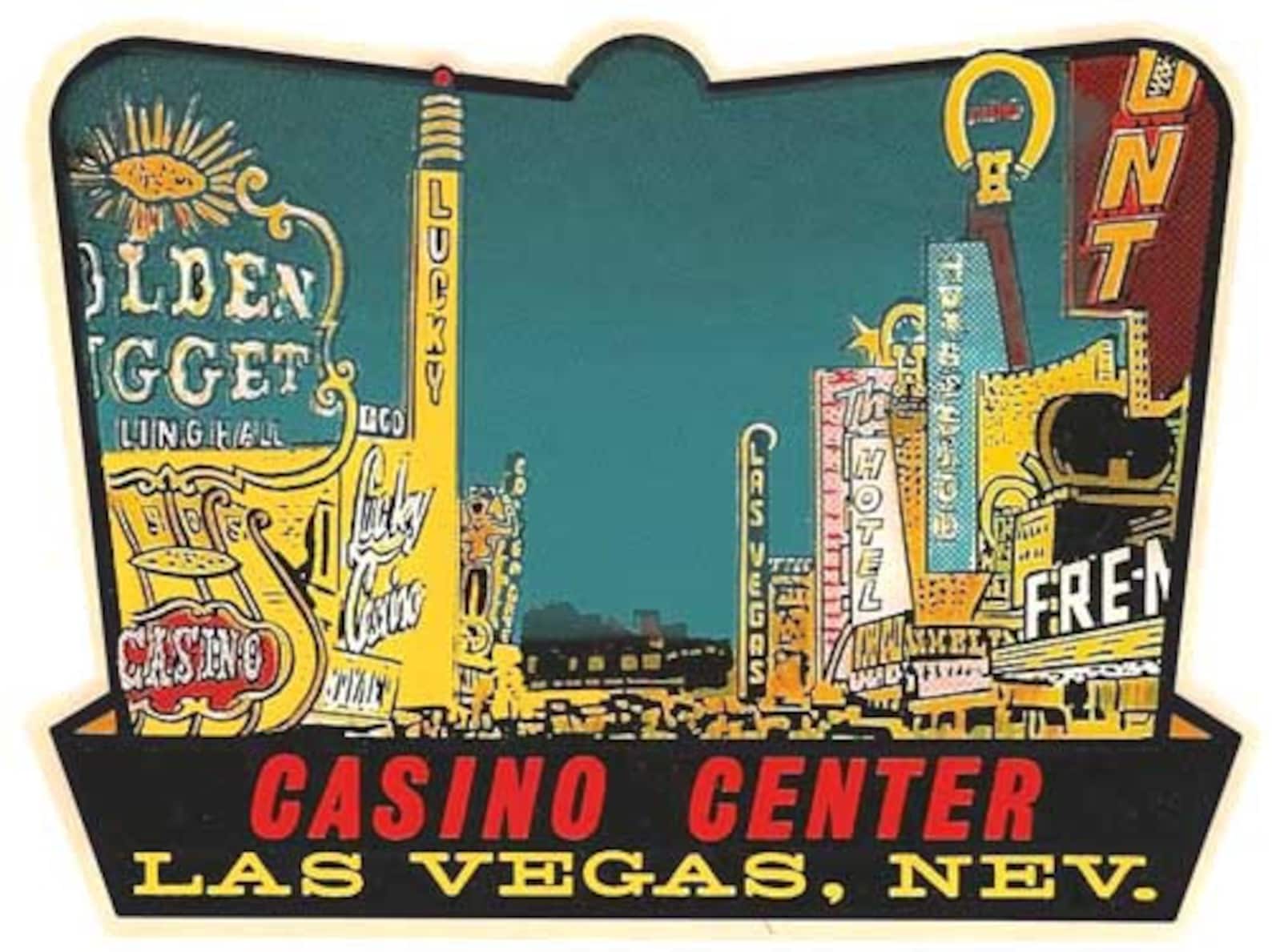 Vintage 1950's Style Las Vegas NV Nevada Fremont Street Casino Travel ...
