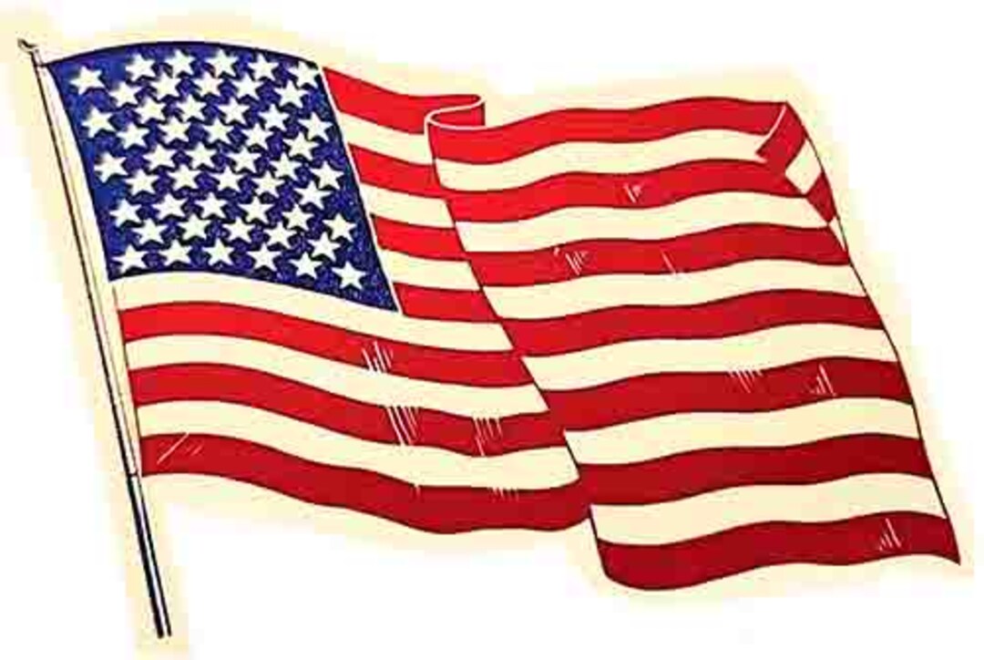 Vintage 1950's Style American Flag Patriotic USA Retro Travel Decal ...