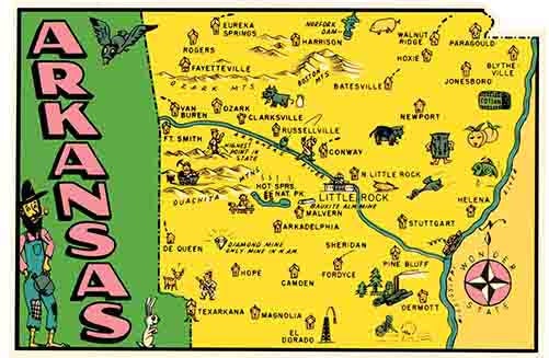 Vintage 1950's style AR Arkansas Traveler Ozarks Little Rock retro ...