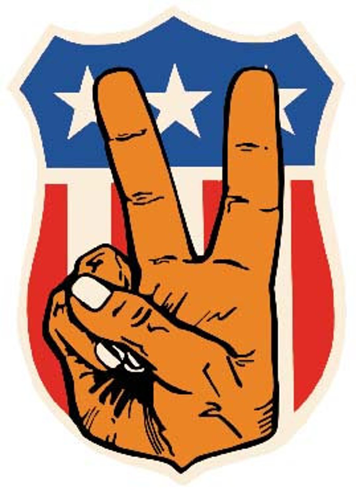 Vintage 1970's Style Peace Sign Anti War Vietnam Hippy USA Retro Travel ...