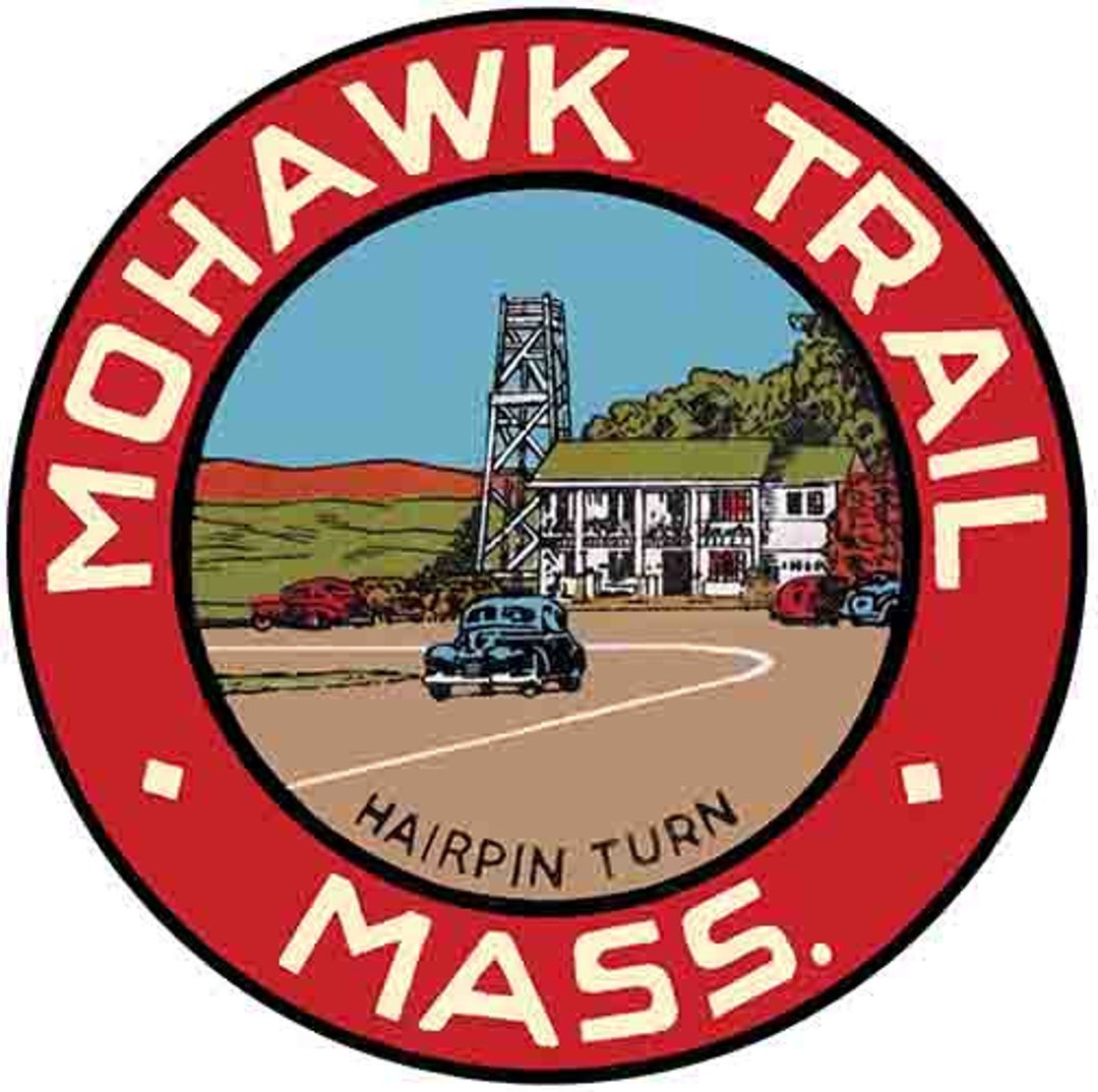 Vintage 1950's Style Mohawk Trail Massachusetts MA Hairpin Turn Retro ...
