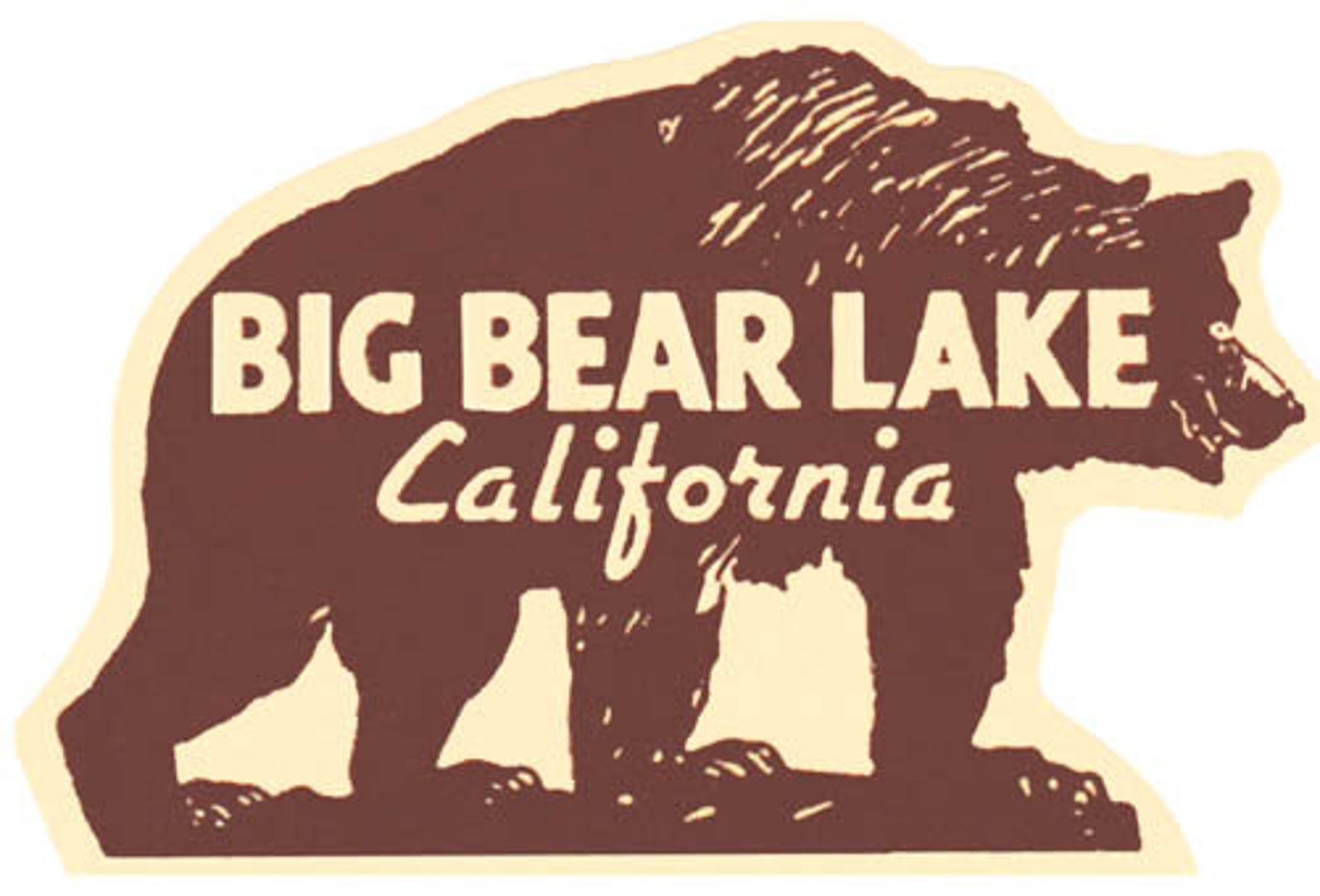 Vintage 1950's Style Big Bear Lake California National Park Retro ...