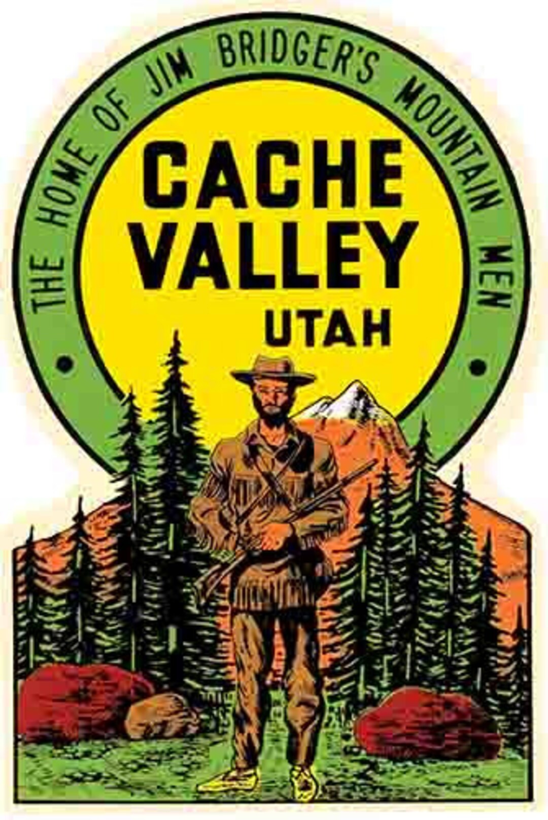 Vintage 1950's Style Cache Valley UT Utah Retro Travel Decal Sticker ...