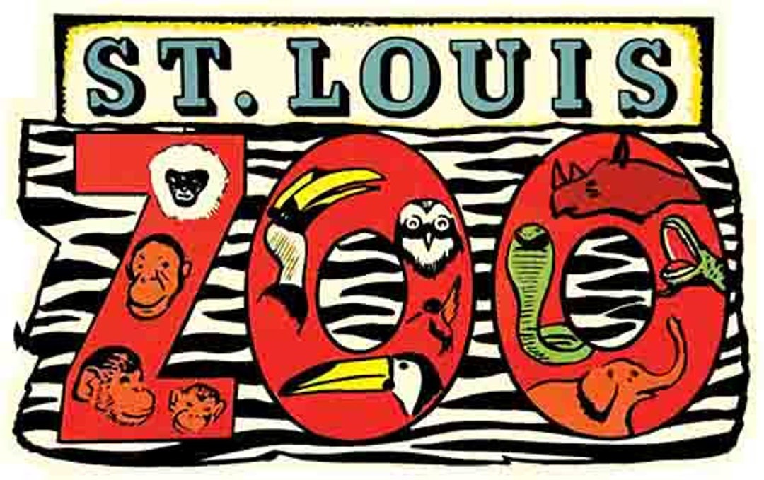 Vintage 1960's Style St. Louis MO Zoo Missouri Retro Travel Decal ...