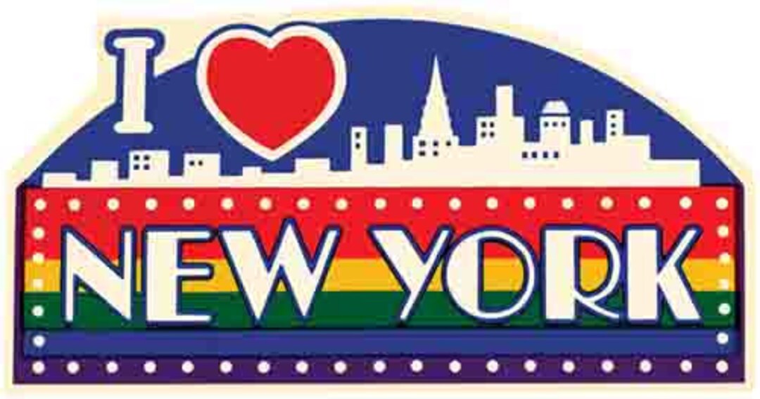 Vintage 1970's Style I Love NY New York Rainbow Retro Travel Decal ...