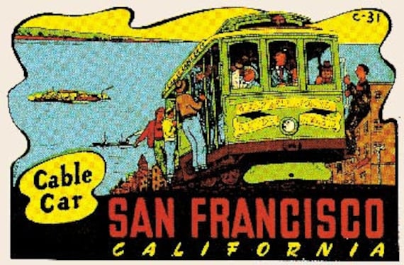 Vintage 1950's style cable car San Francisco CA | Etsy
