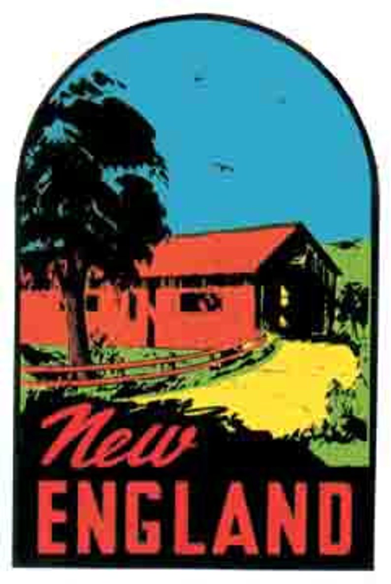 Vintage 1950's Style Vermont VT CT Connecticut Massachusetts MA New ...