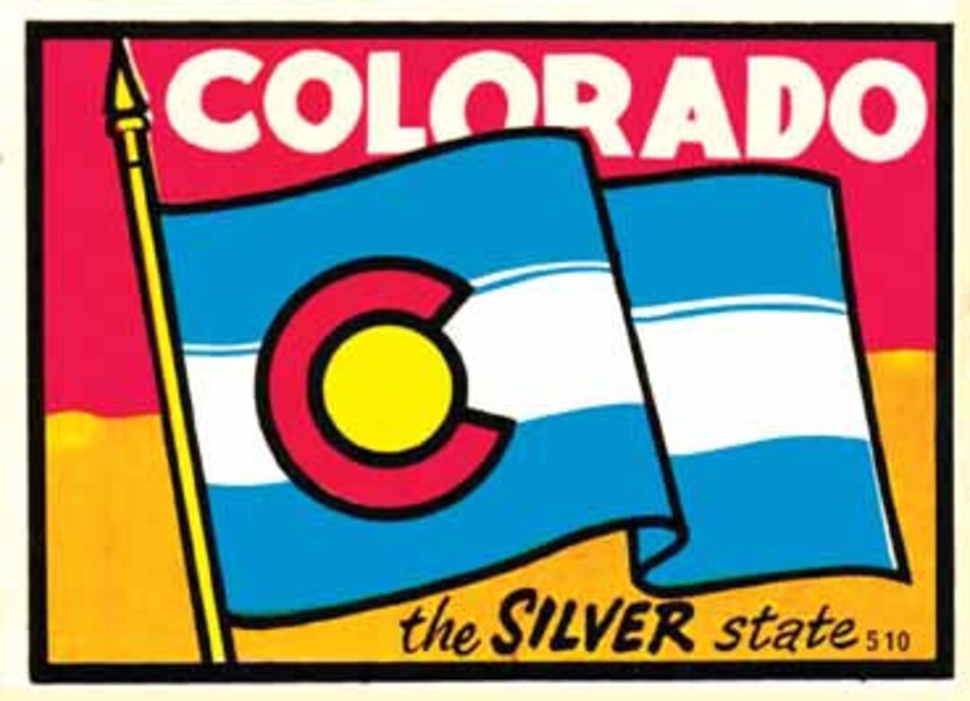 Vintage 1950's Style Colorado CO the Silver State Flag Retro Travel ...