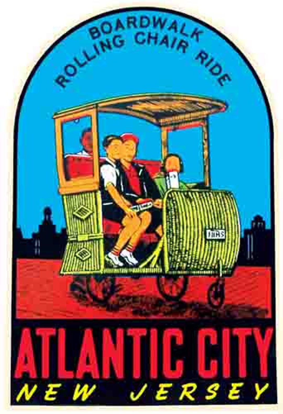 Vintage 1950's Style Atlantic City NJ New Jersey Boardwalk Shore Retro ...